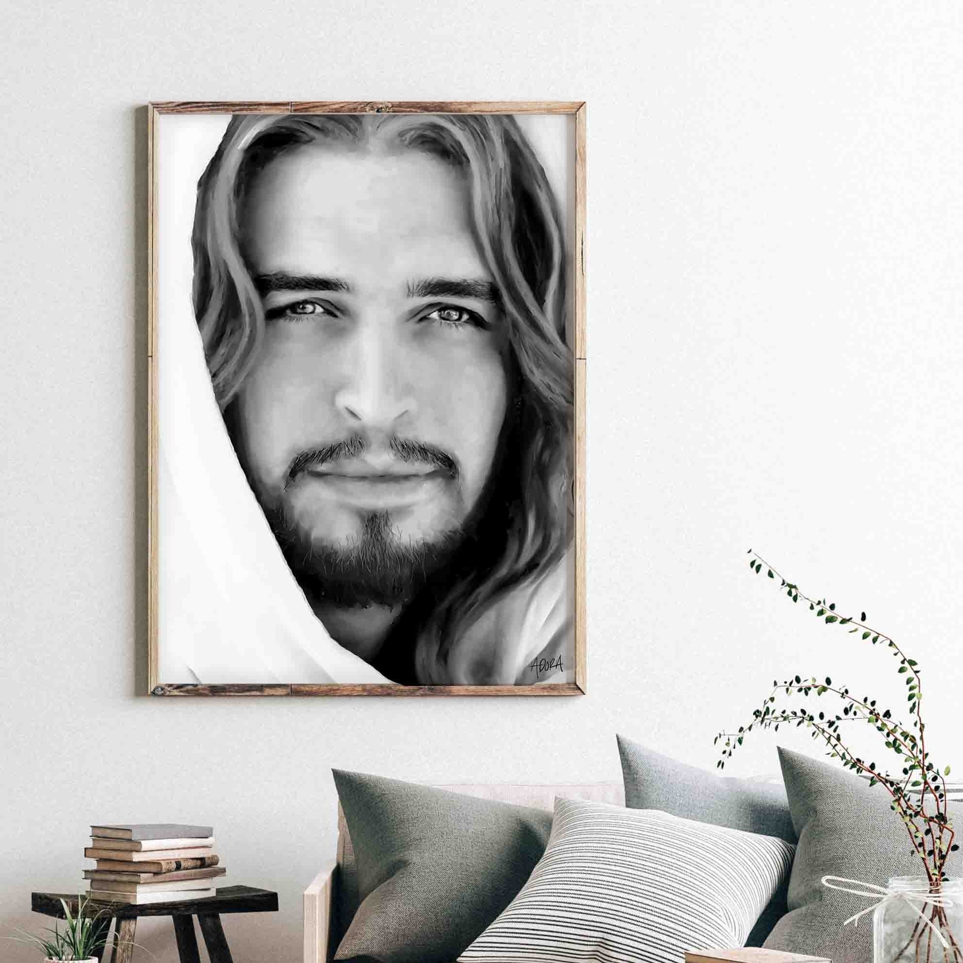 Jesus Christ Black And White Lds Jesus Christ Watercolor Portrait