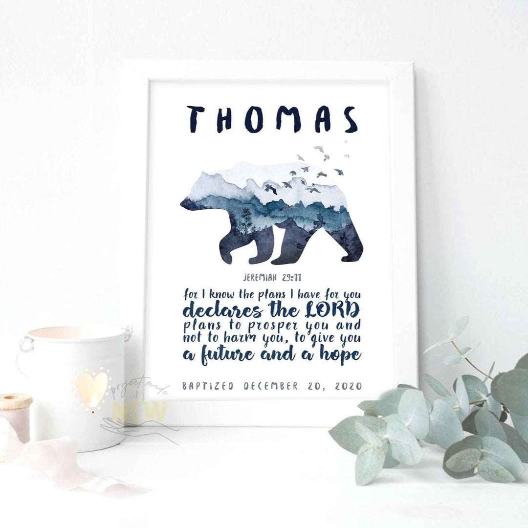 Bear (Jeremiah 29:11) - Custom Poster – Project Made New